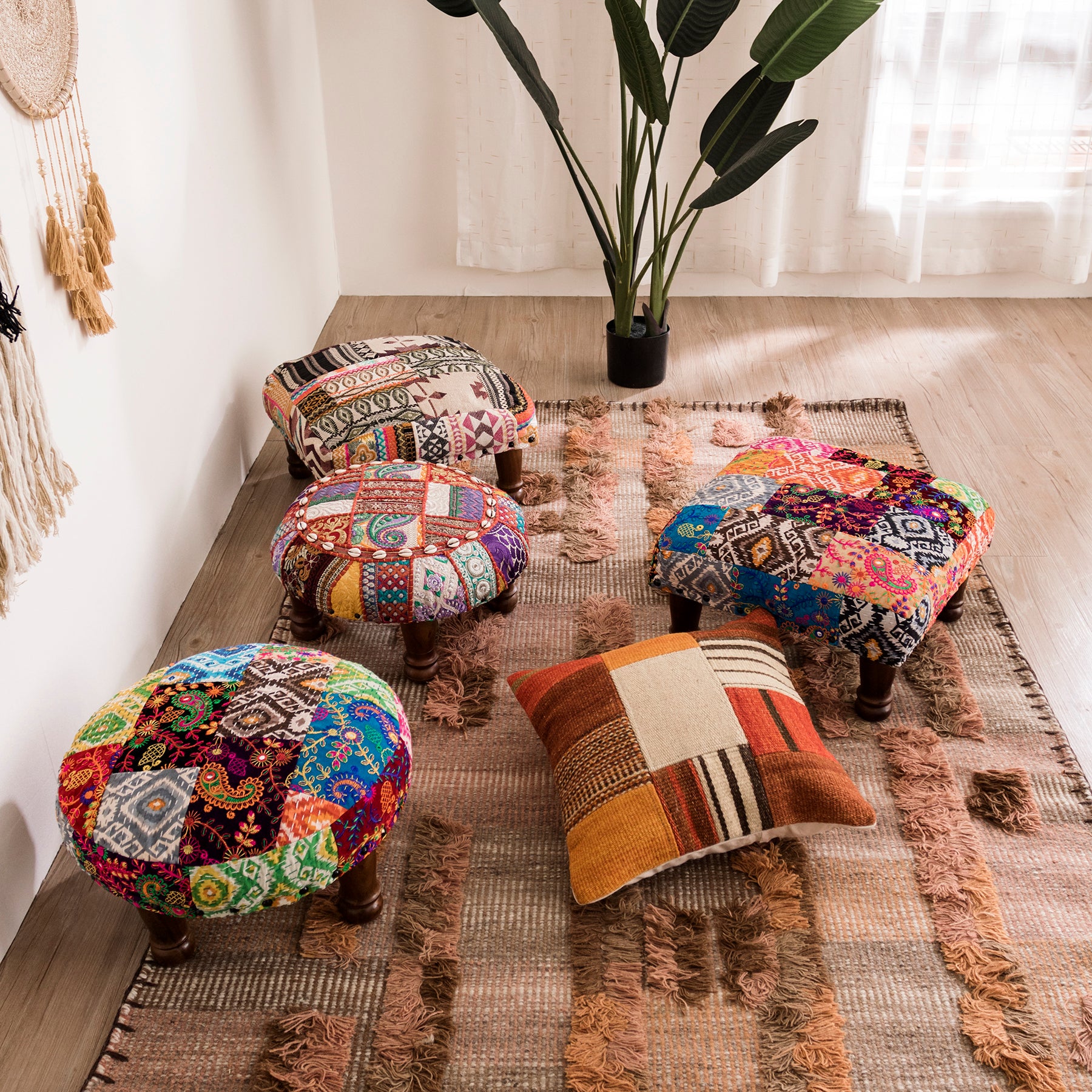 Kantha Patchwork Foot Stools – eyesofgypsy