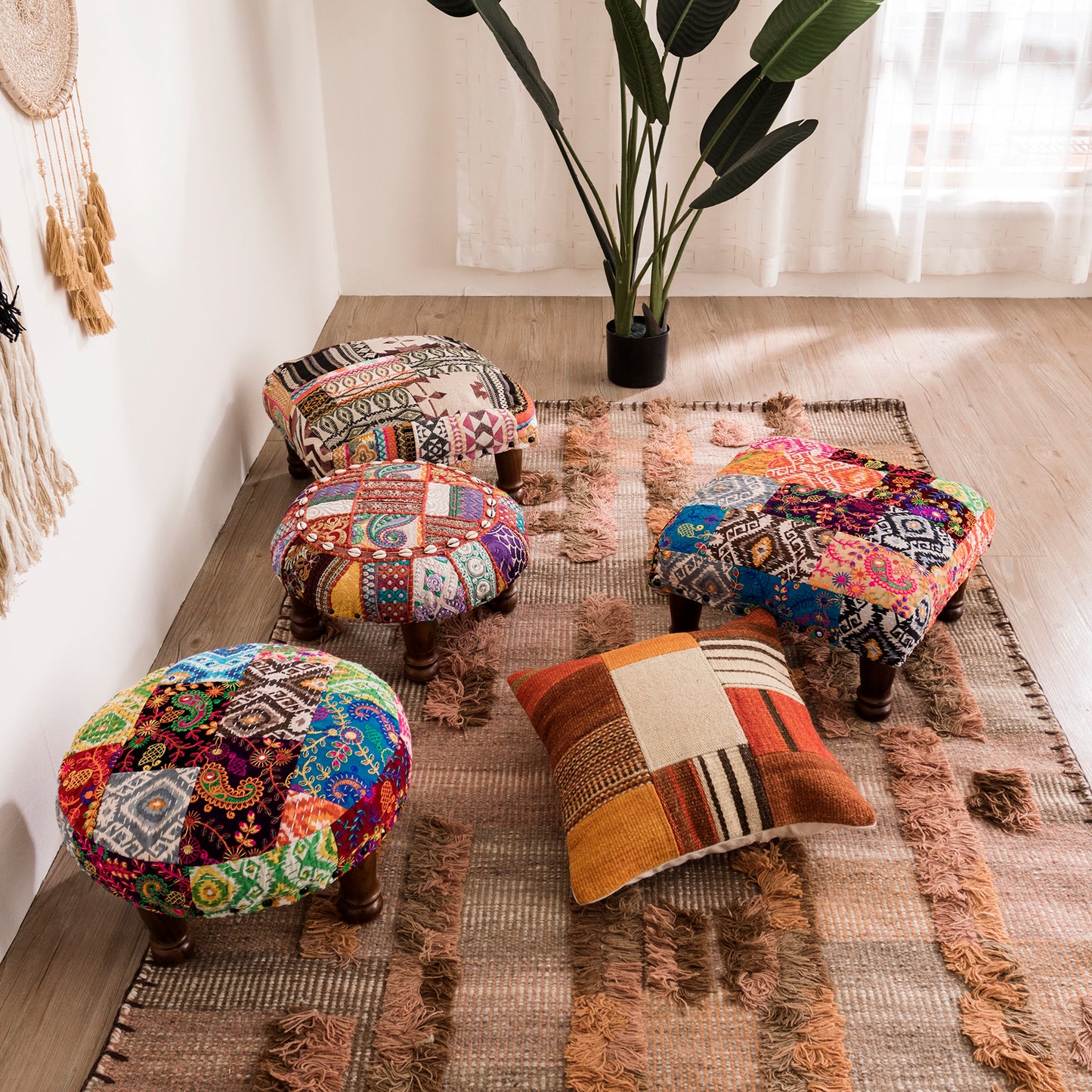Kantha Patchwork Foot Stools – eyesofgypsy